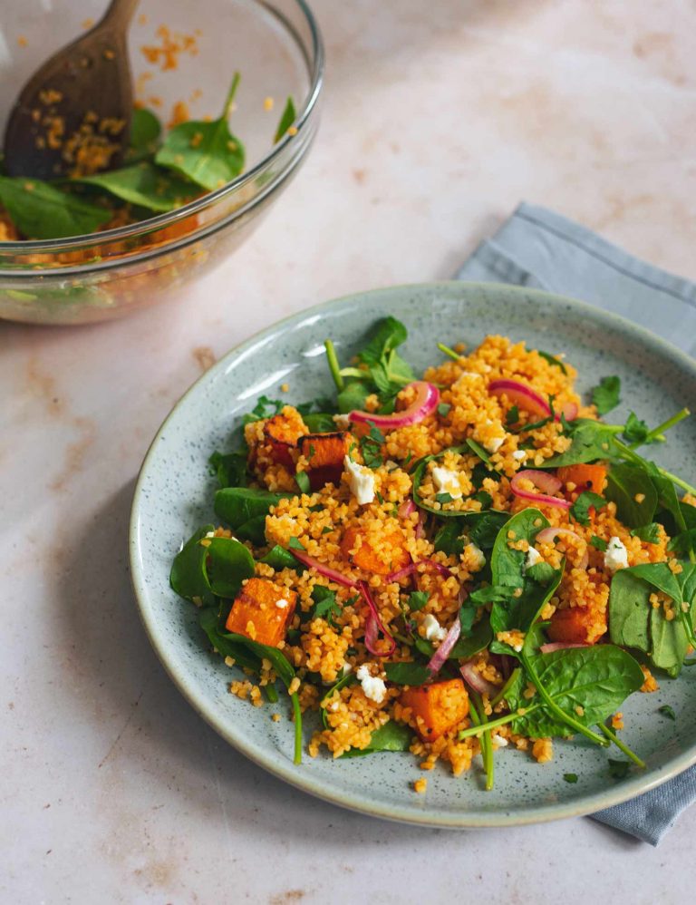 Harissa-spiced Bulgur Salad with Squash & Feta | Glasgow Sprout