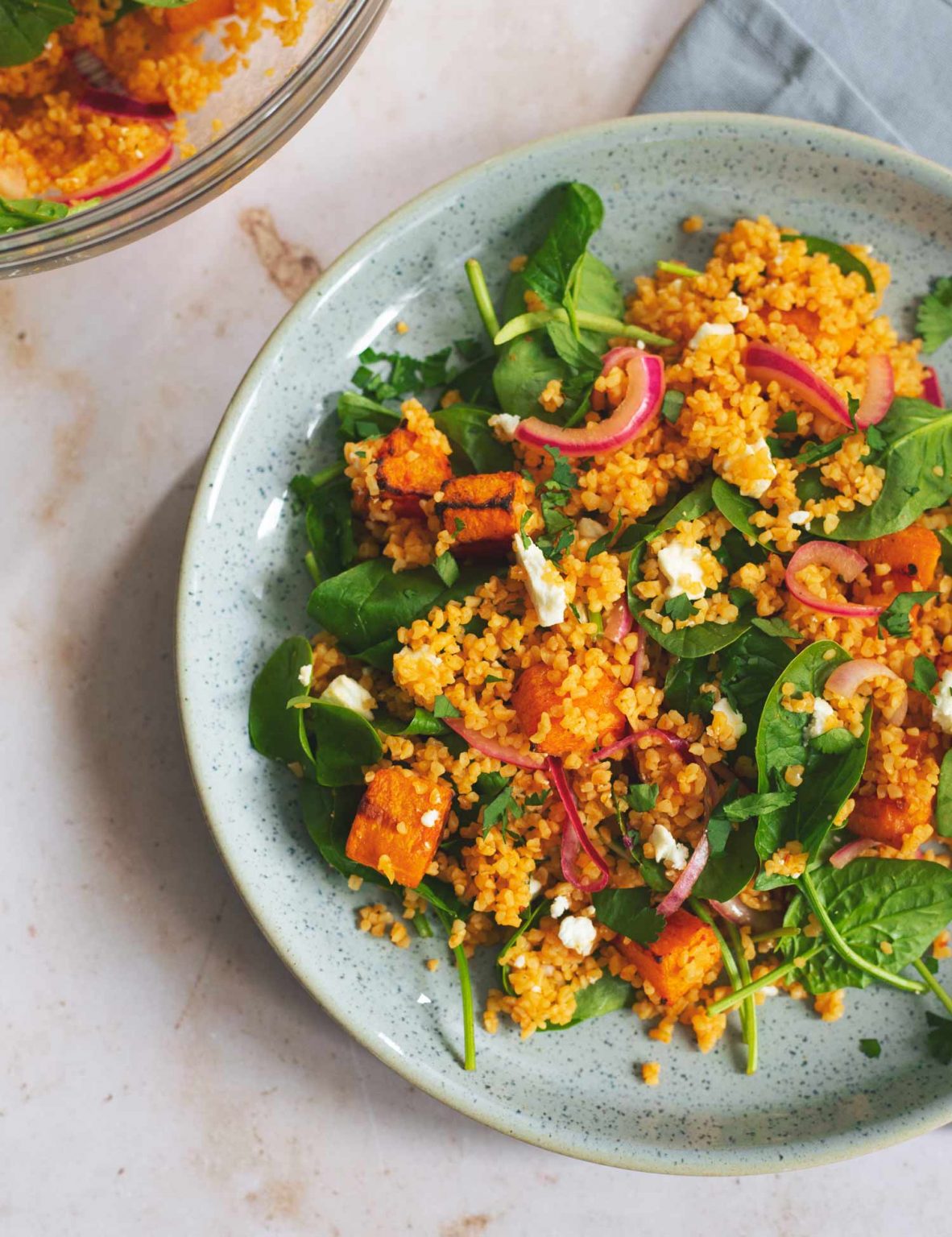 Harissa-spiced Bulgur Salad with Squash & Feta | Glasgow Sprout